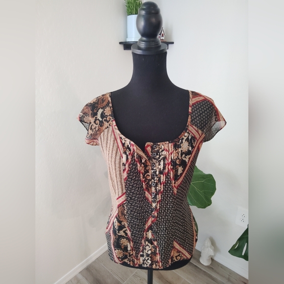 Emma James | Tops | Vintage Emma James Patchwork Blouse | Poshmark